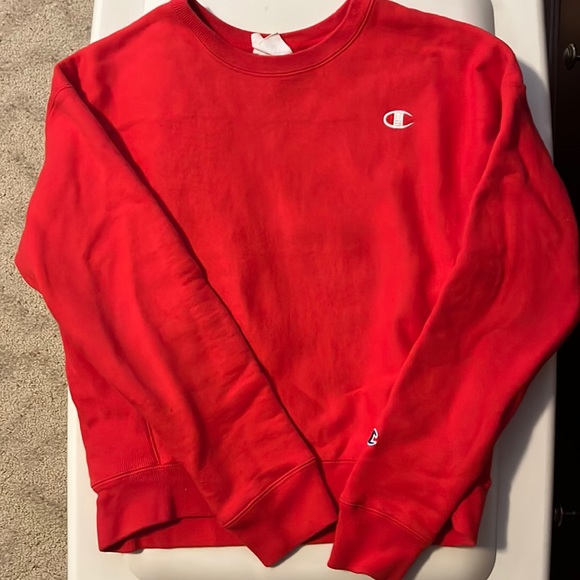 Champion | Tops | Red Champion Crew Neck | Poshmark